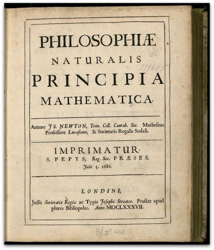 „Математички принципи на филозофијата на природата“ на Исак Њутн ...